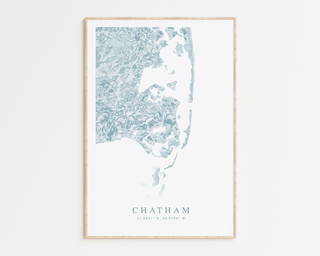 Chatham Massachusetts Map Print, Cape Cod Map Print, Cape Cod Poster ...