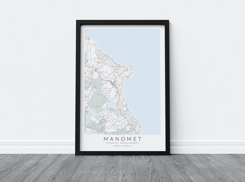 Manomet Map Print, Manomet Poster, Plymouth Massachusetts Map, Plymouth ...