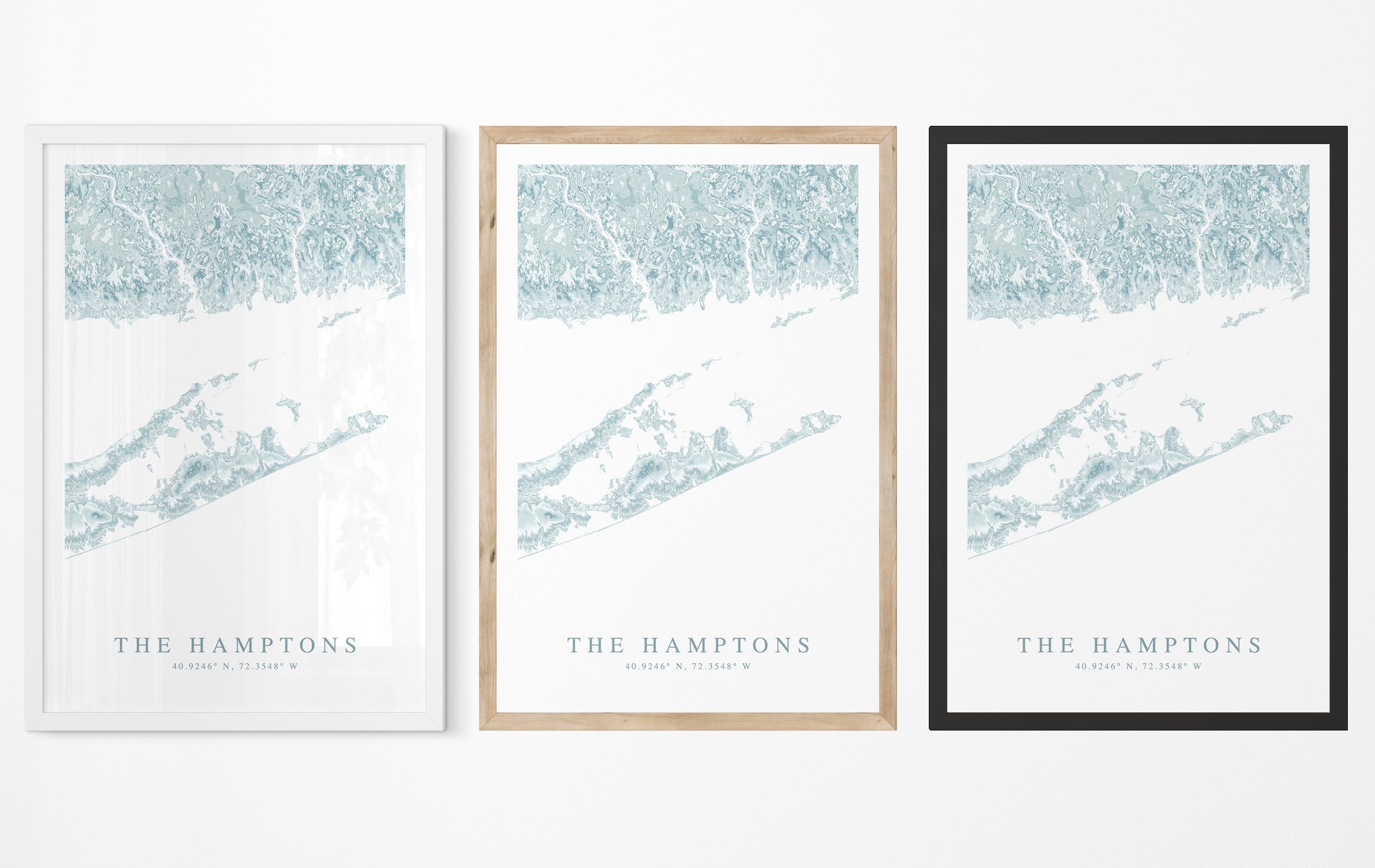 The Hamptons Map Print, the Hamptons Poster, Long Island Gift Map, Long ...