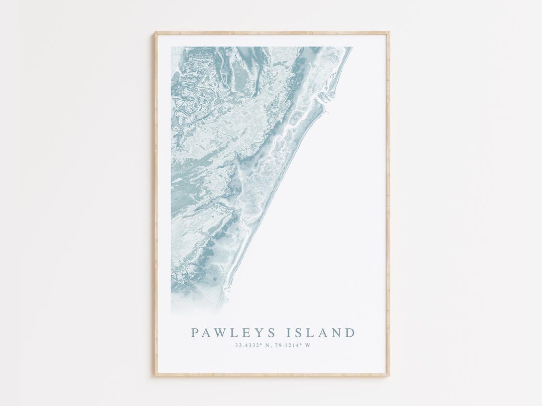 Pawleys Island Map Print, Map of Pawleys Island South Carolina, Pawleys ...