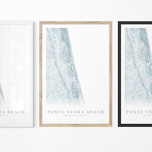 Ponte Vedra Beach Map Print, Map of Ponte Vedra Florida, Florida Beach ...