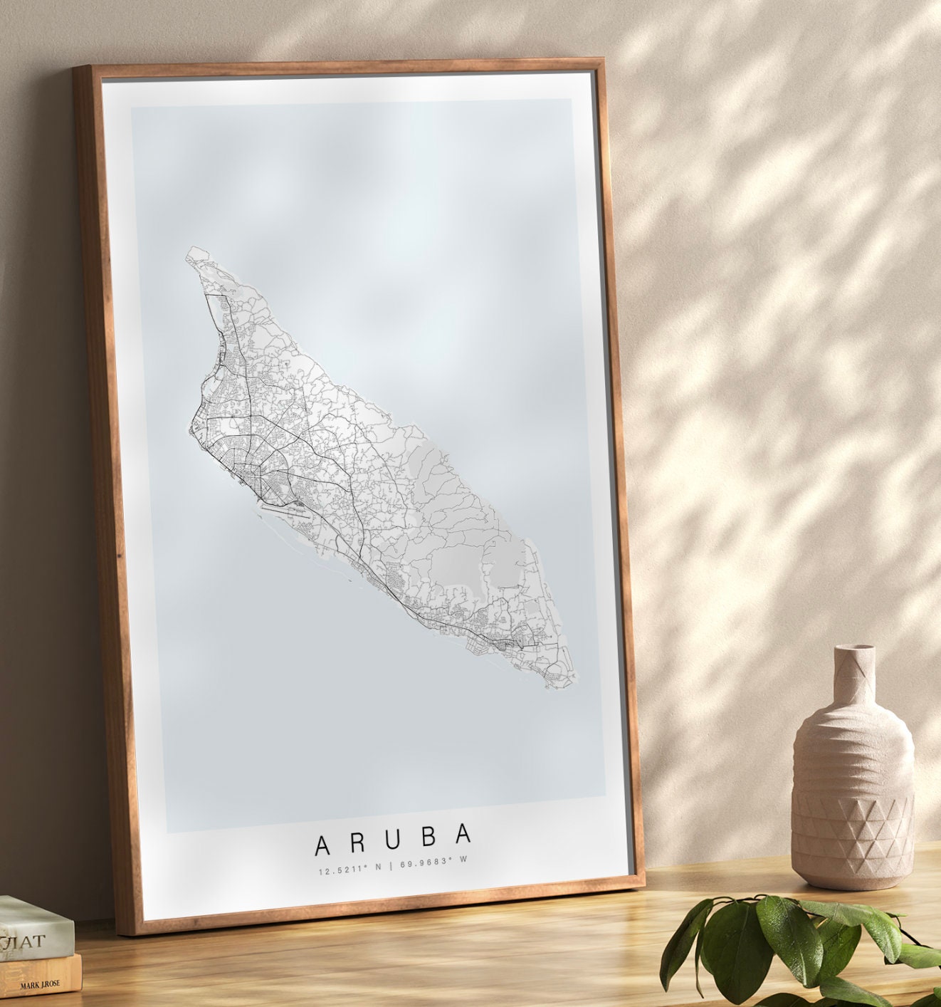 Aruba Map Print, Aruba Wall Art, Island Map Decor, Coastal Wall Decor ...