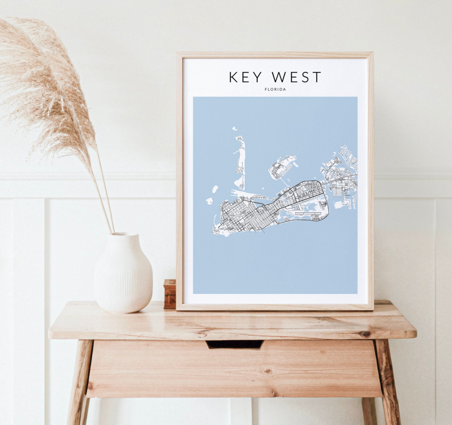 Key West Map Print, Florida Map Print, Key West Florida Poster, Key West Decor, the Florida Keys ...