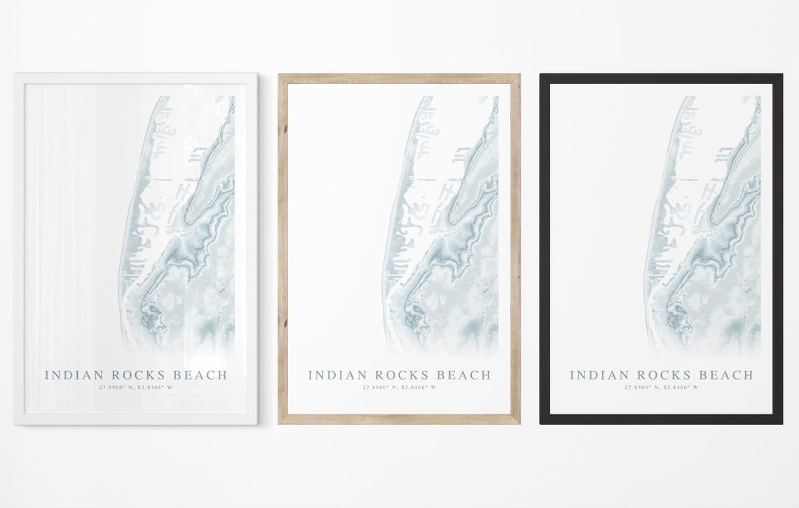 Indian Rocks Beach Map Print, Map of Indian Rocks Beach, Florida Beach ...