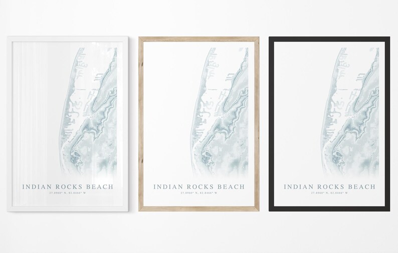 Indian Rocks Beach Map Print, Map of Indian Rocks Beach, Florida Beach ...