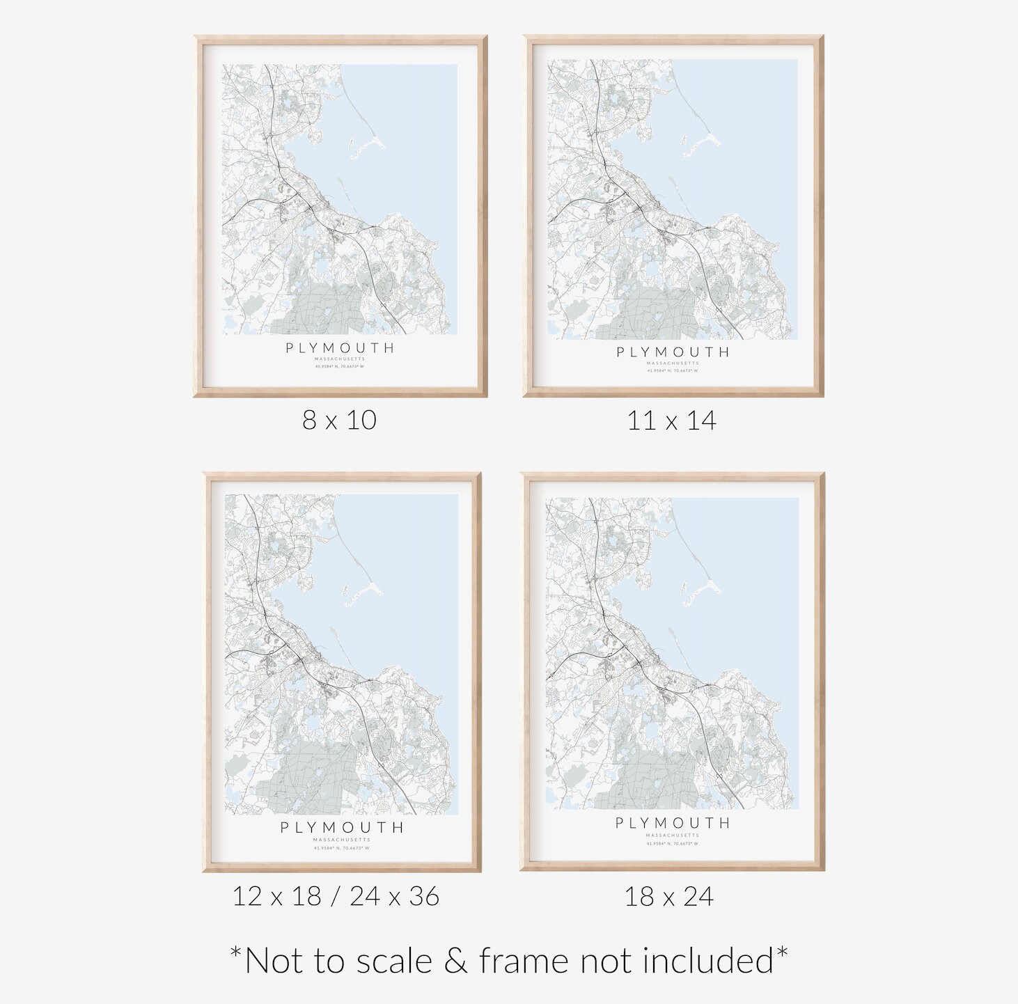 Plymouth Massachusetts Map Print Map of Plymouth MA - Etsy