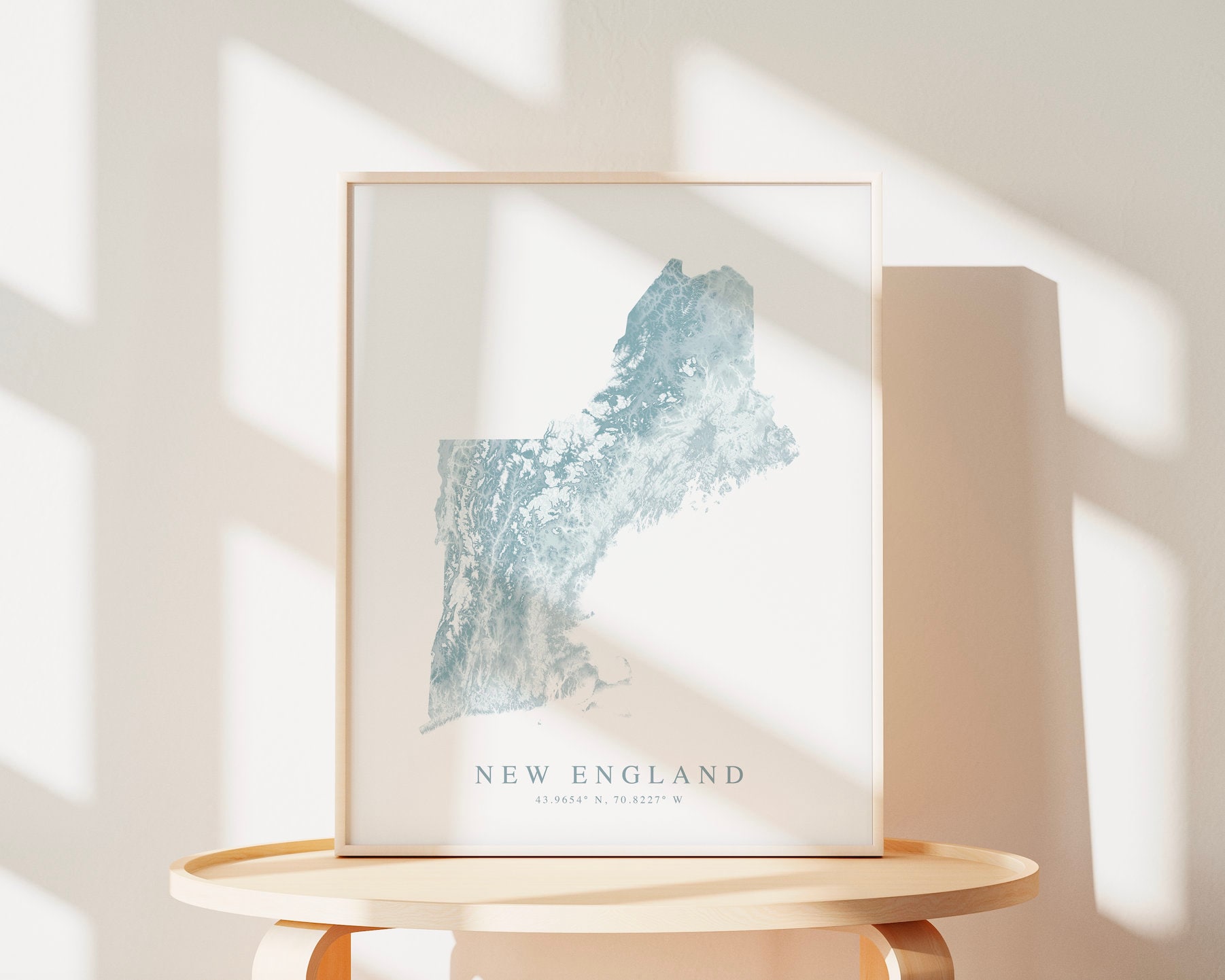 New England Map Print, Map of New England, New England Gift, New ...
