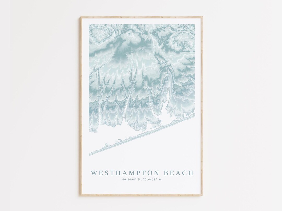 Westhampton Beach Map Print, Map of New York, Long Island Gift, Long ...