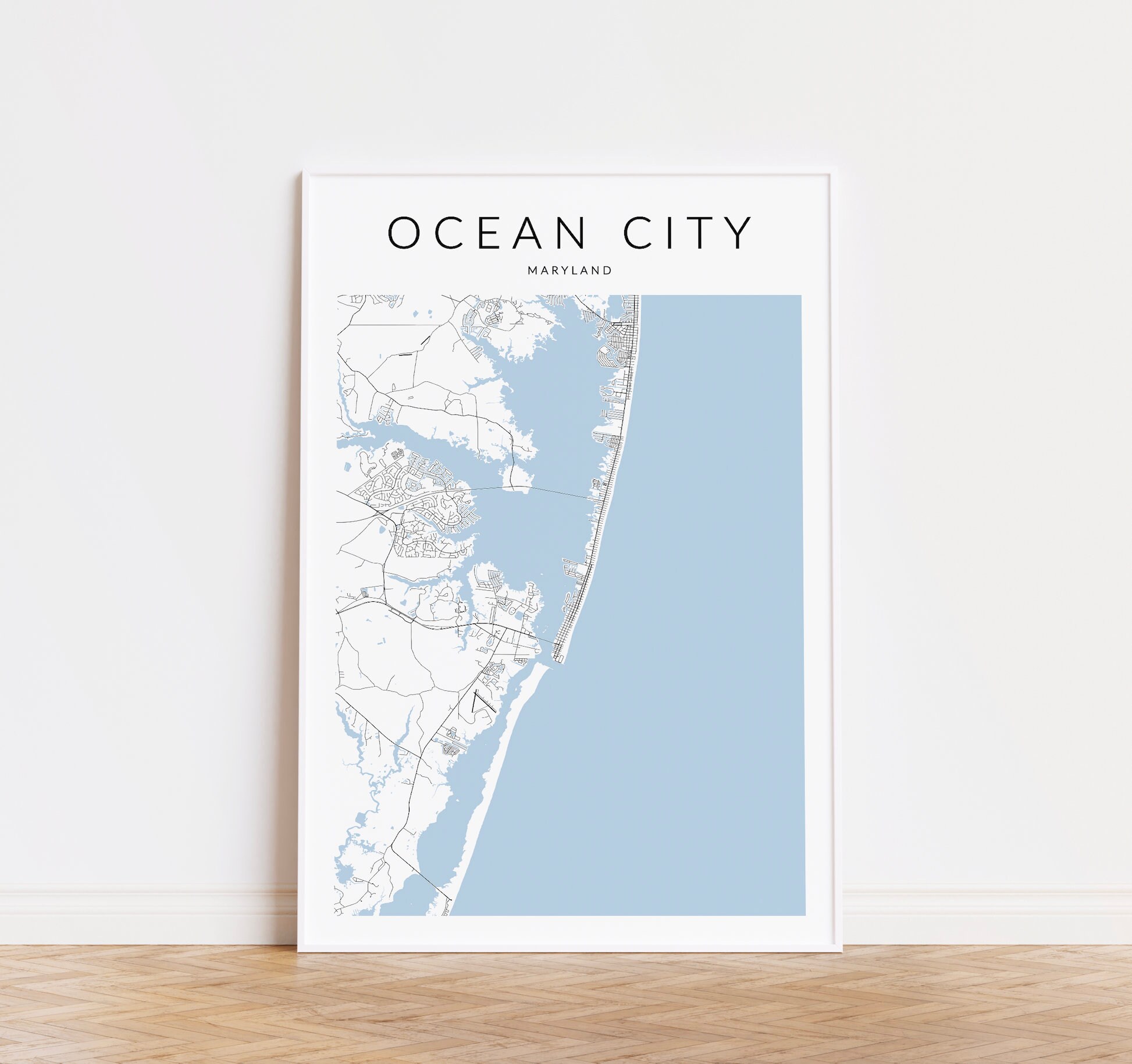 Ocean City Map Print, Ocean City Poster, Ocean City Gift, Ocean City ...