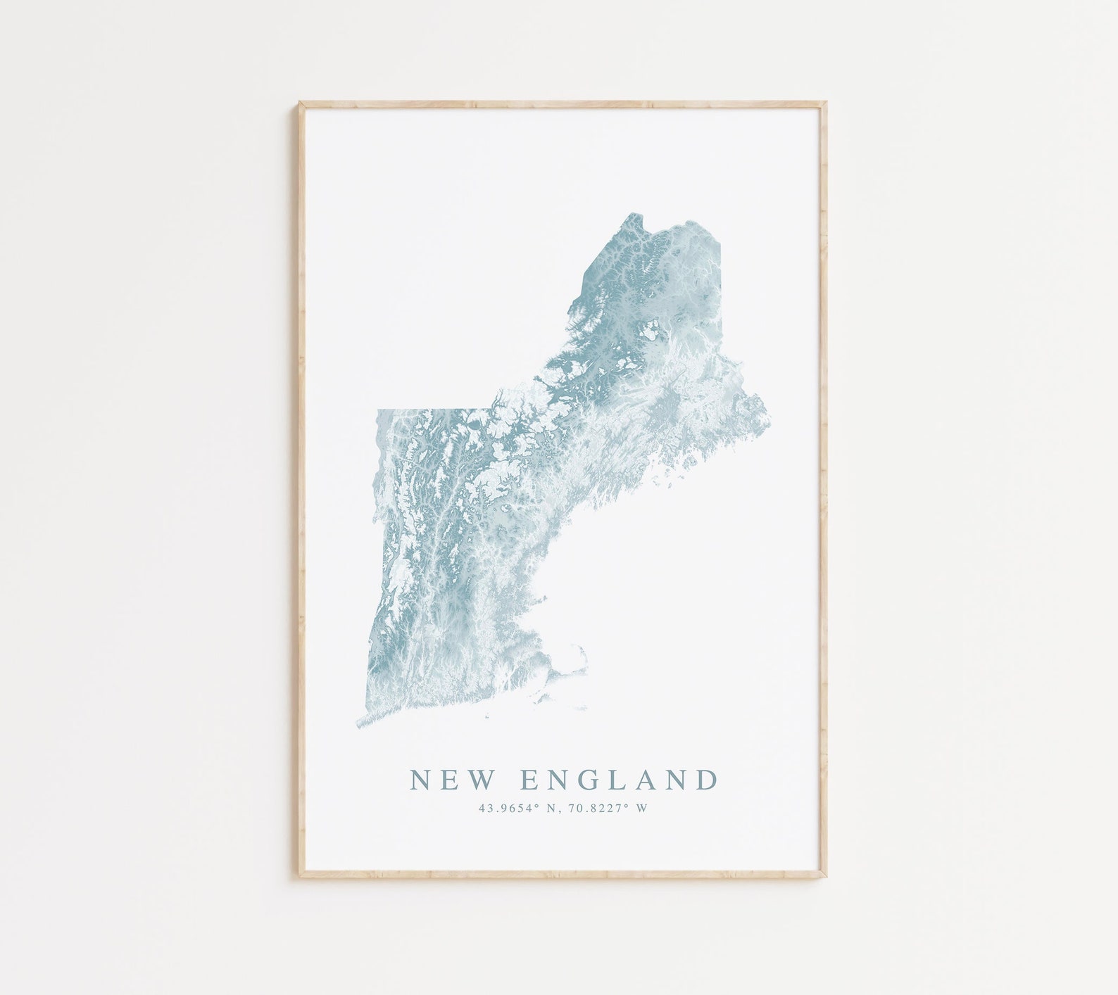 New England Map Print, Map of New England, New England Gift, New ...