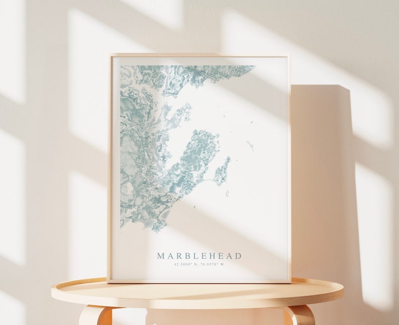 Marblehead Massachusetts Map Print, Marblehead Gift, North Shore MA ...