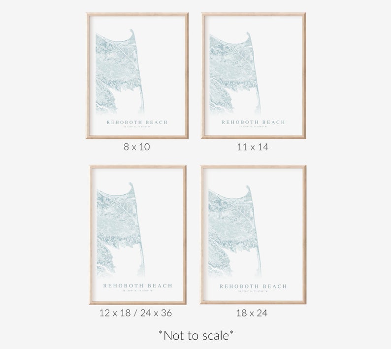 Rehoboth Beach Map Print, Map of Rehoboth Beach, Rehoboth Beach Gift ...