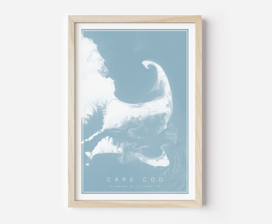 Cape Cod Map Print Cape Cod Poster Nantucket Map Print - Etsy