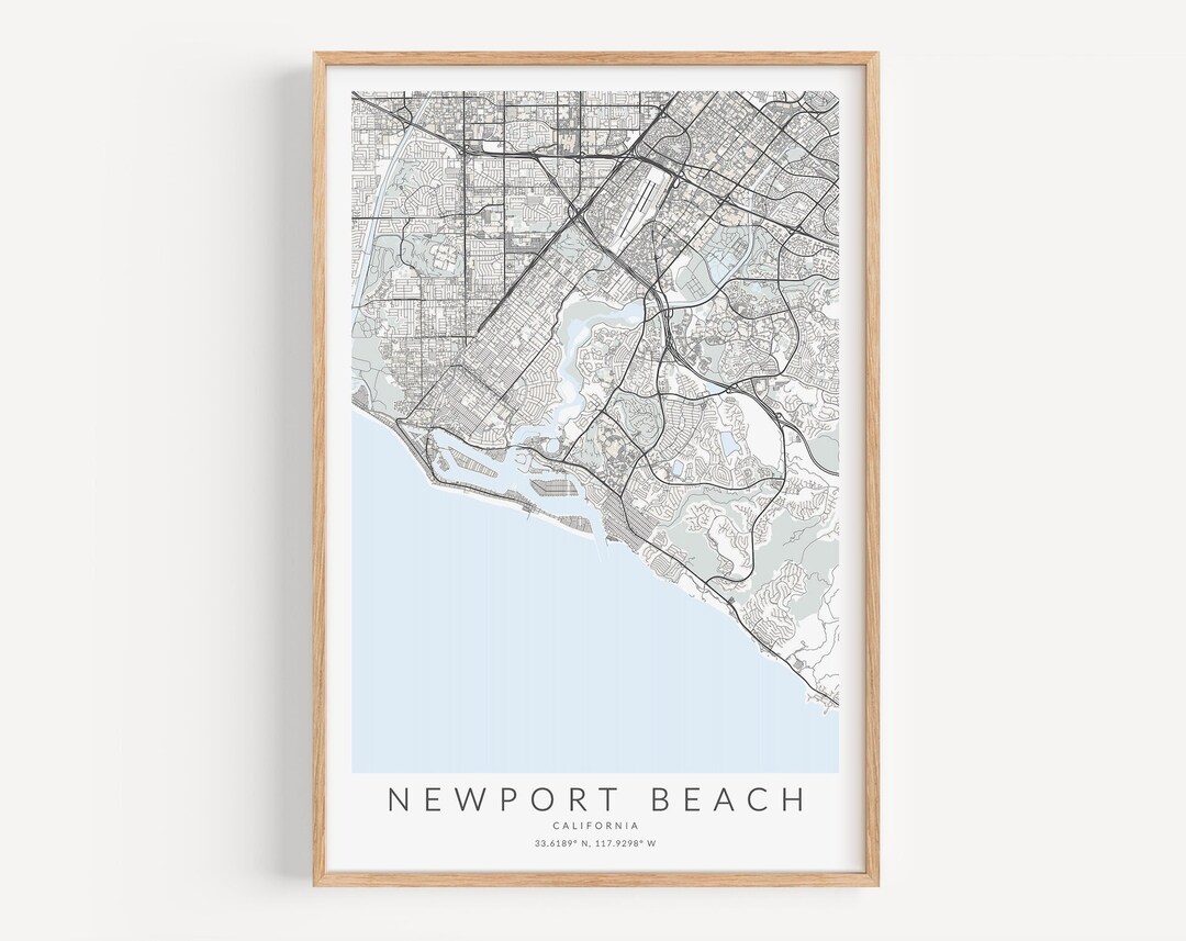 Newport Beach Map Print, Newport Beach Poster, Map of Newport Beach ...
