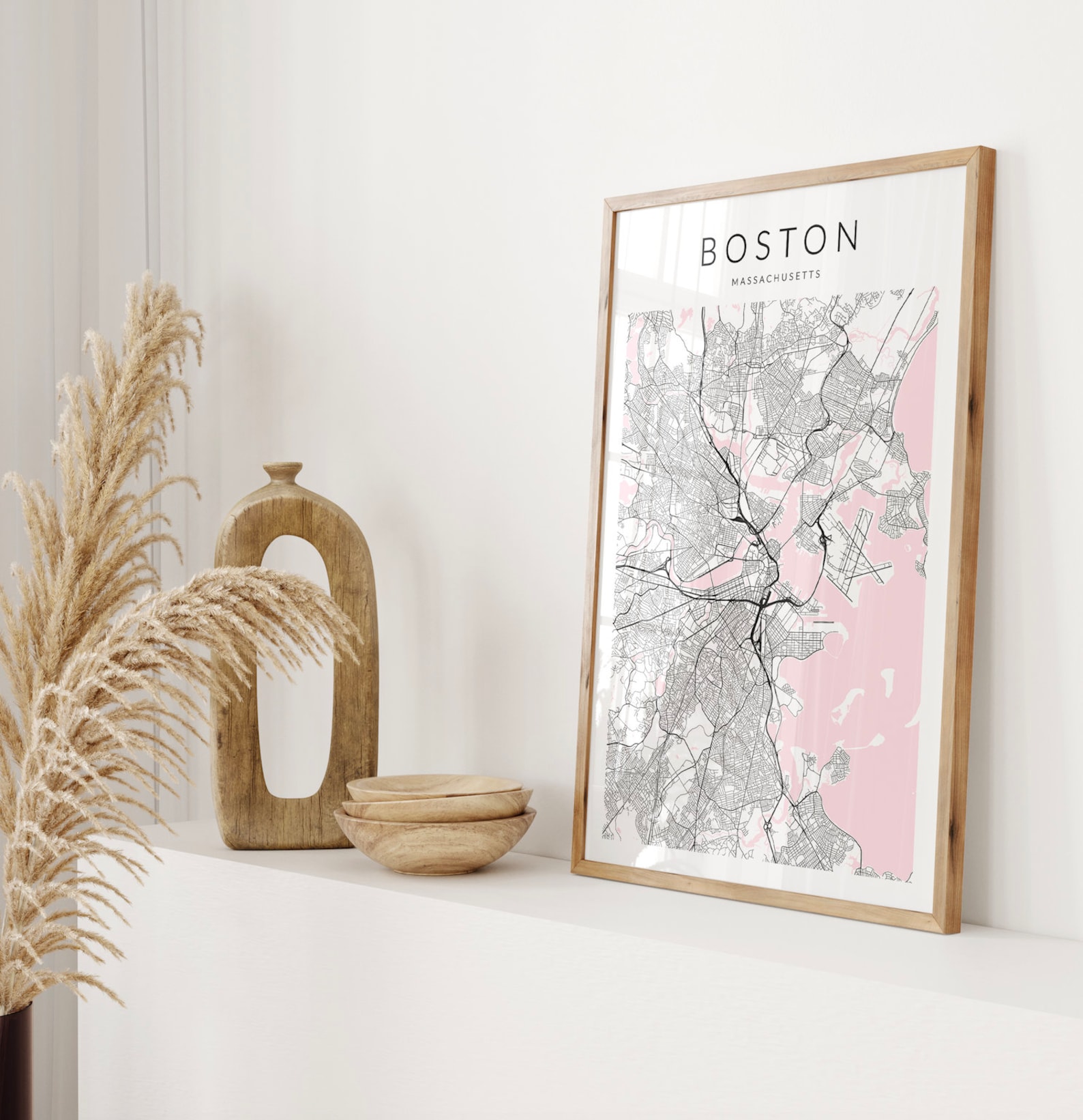 Boston Poster, Boston Map Print, Minimalist Map, Massachusetts Map ...