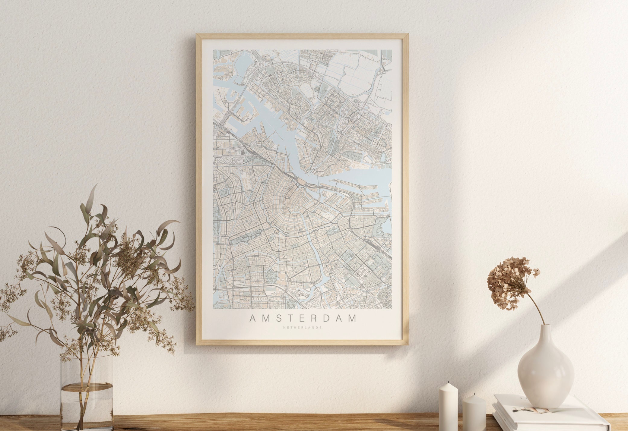 Amsterdam Map Print, Amsterdam Map Poster, Amsterdam Netherlands Decor ...