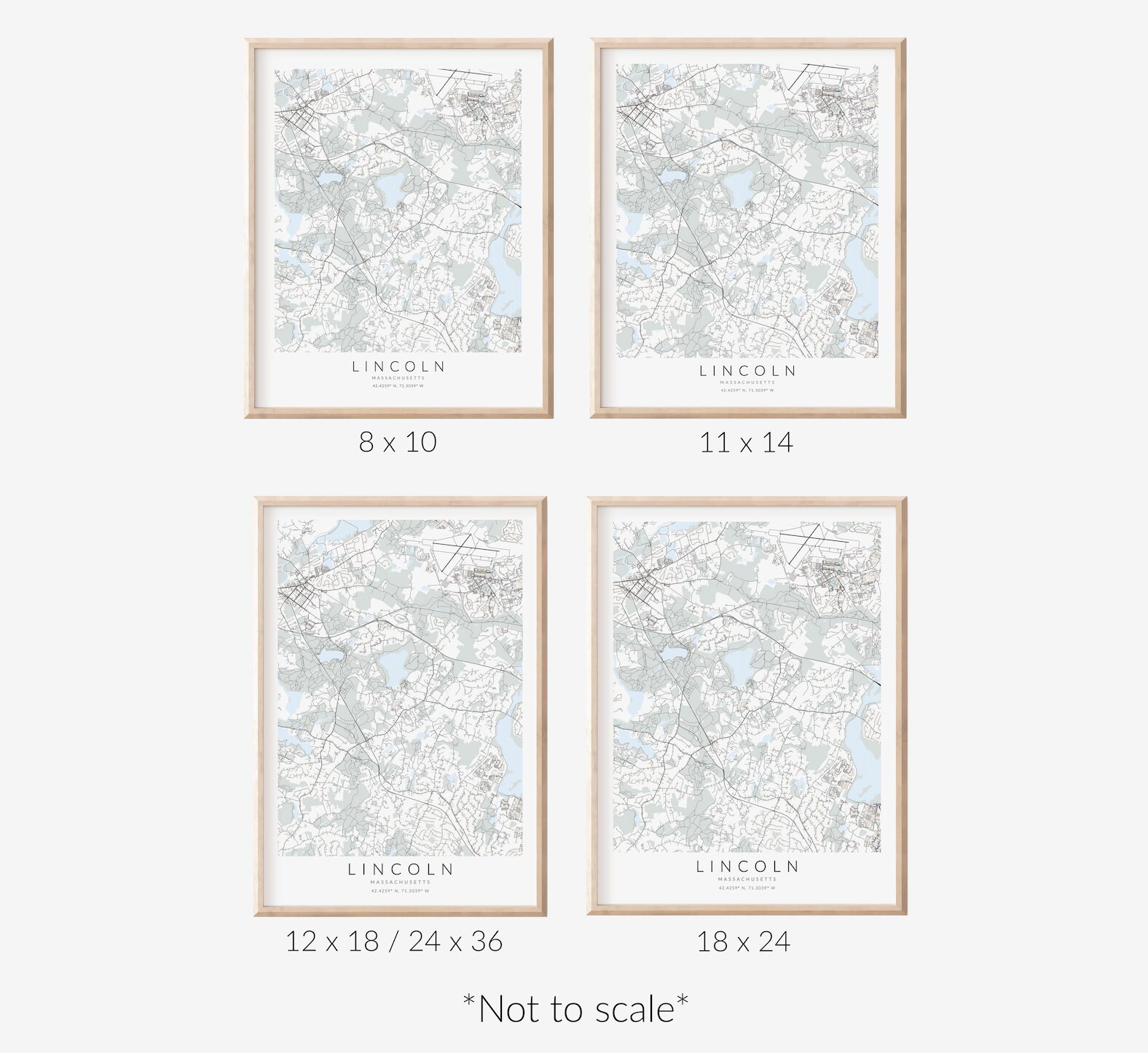 Lincoln Massachusetts Map Print, Map of Lincoln MA, Lincoln Poster ...