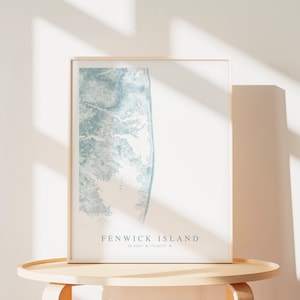 Fenwick Island Map Print, Map of Fenwick Island Delaware, Fenwick ...
