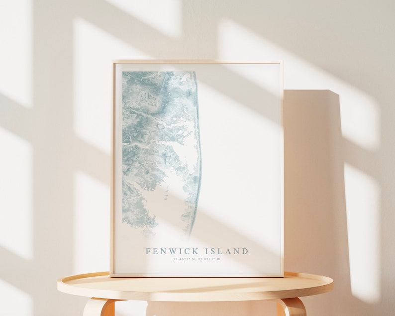 Fenwick Island Map Print, Map of Fenwick Island Delaware, Fenwick ...