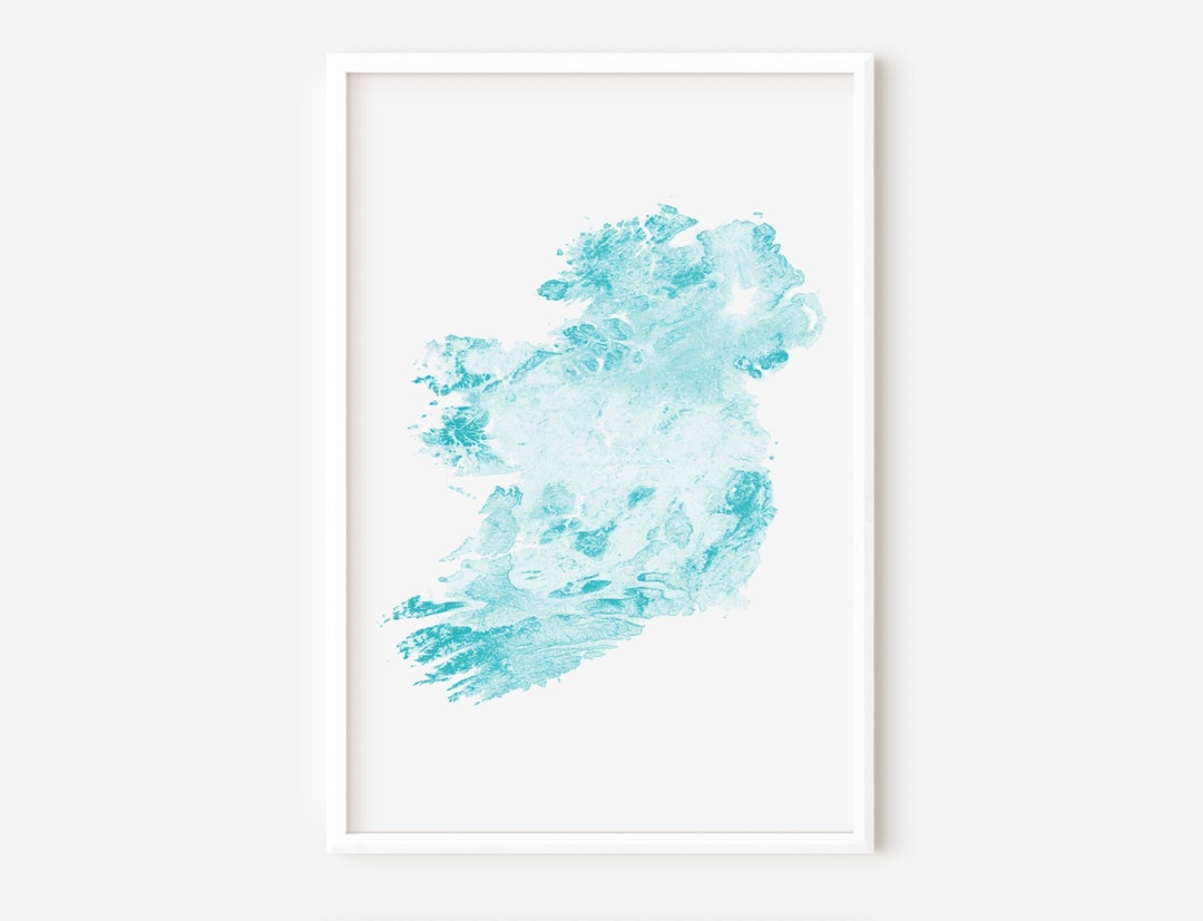 Map of Ireland, Topographic Map of Ireland, Ireland Art, Ireland Poster ...