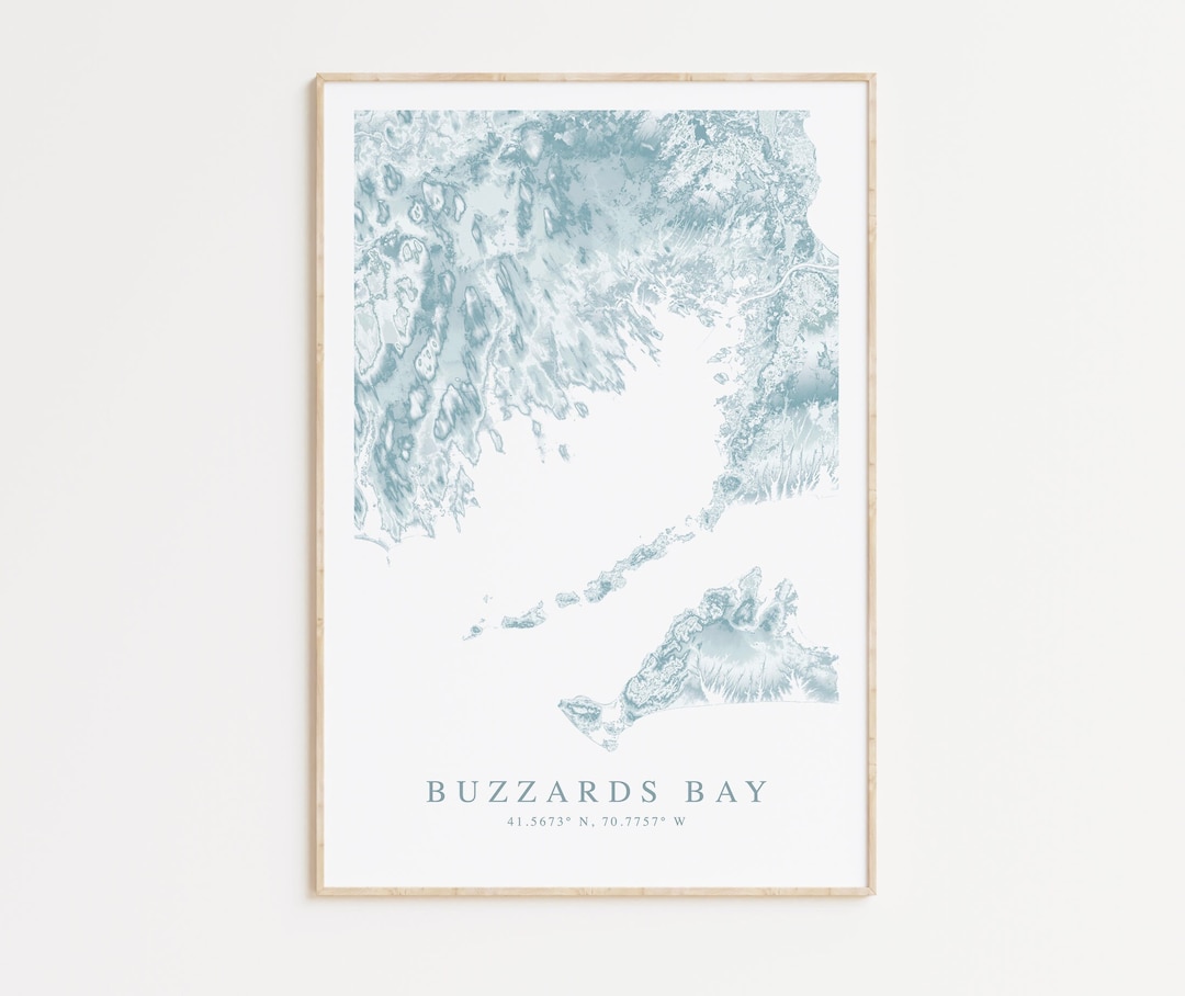 Buzzards Bay Map Print, Buzzards Bay Poster, Cape Cod Map Print, Cape ...