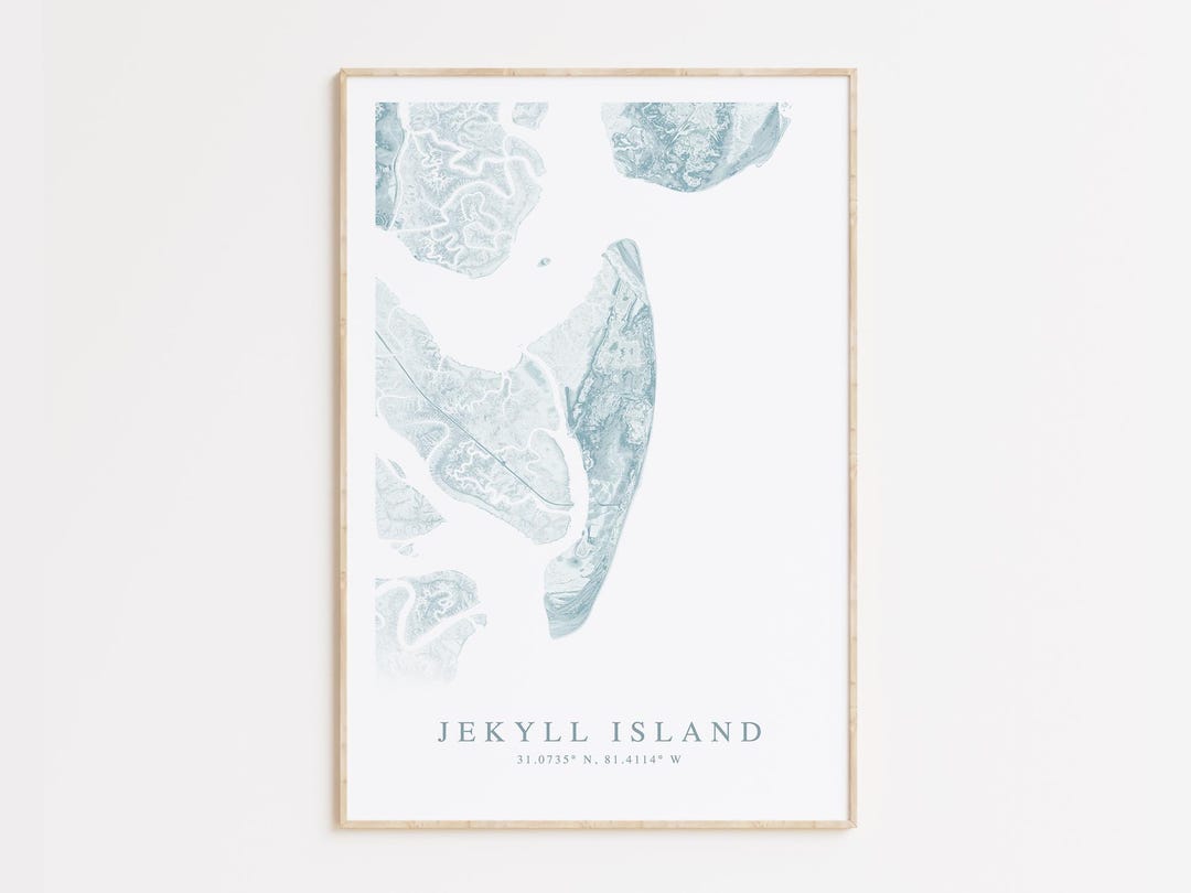 Jekyll Island Map Print, Georgia Beach Home Gift, Jekyll Island Wall ...