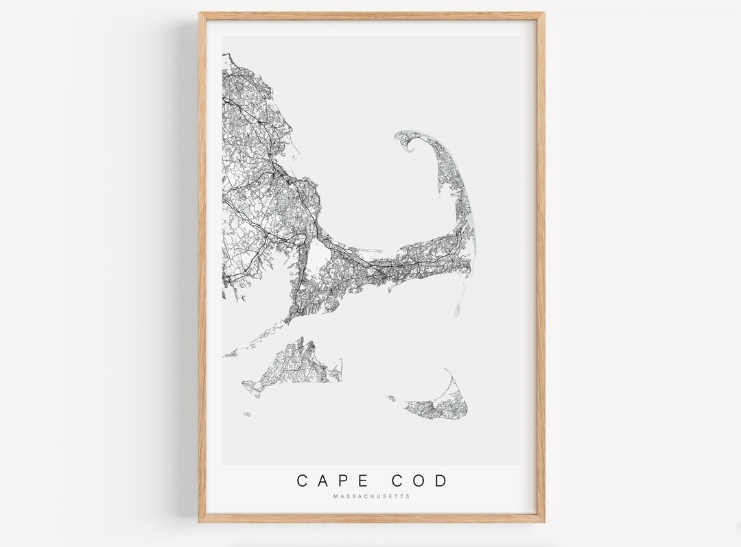 Cape Cod Map Print, Cape Cod Poster, Nantucket Map Print, Martha's ...
