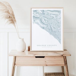 Orange County Map Print, Map of Socal, Beach Home Gift, California Wall ...