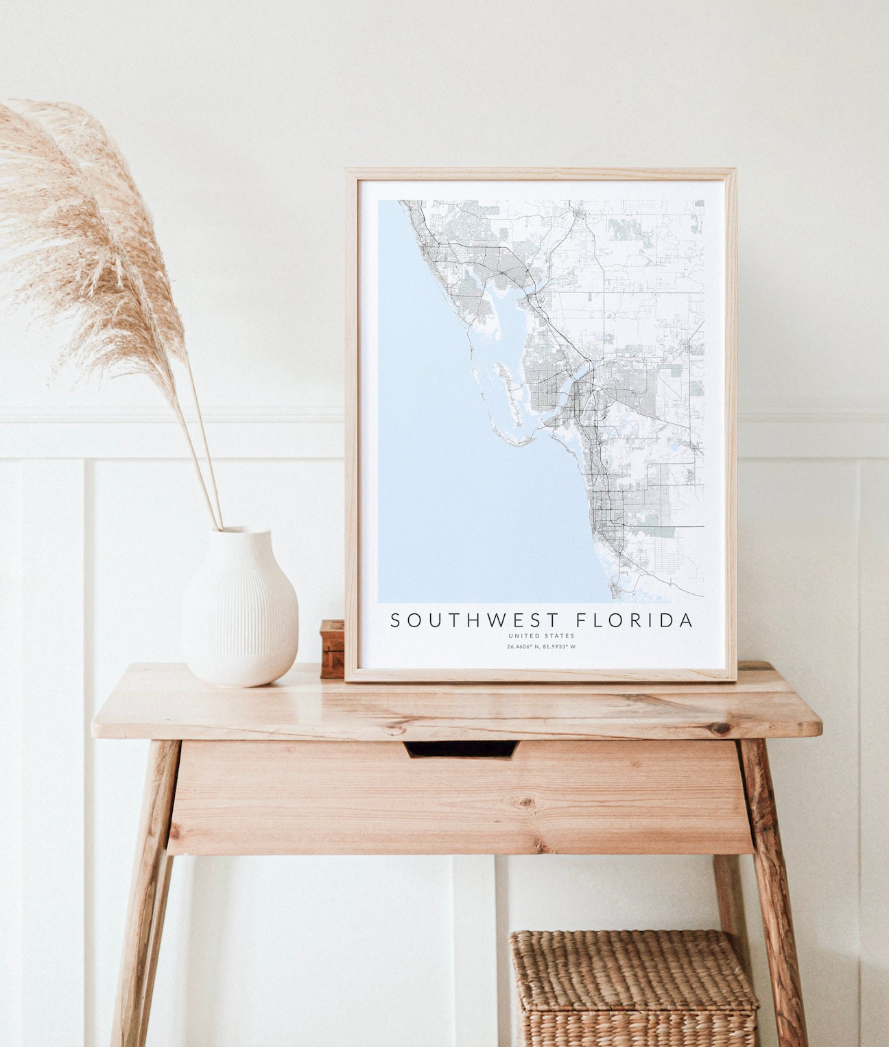 Southwest Florida Map Print, Map of Southwest Florida, Southwest ...