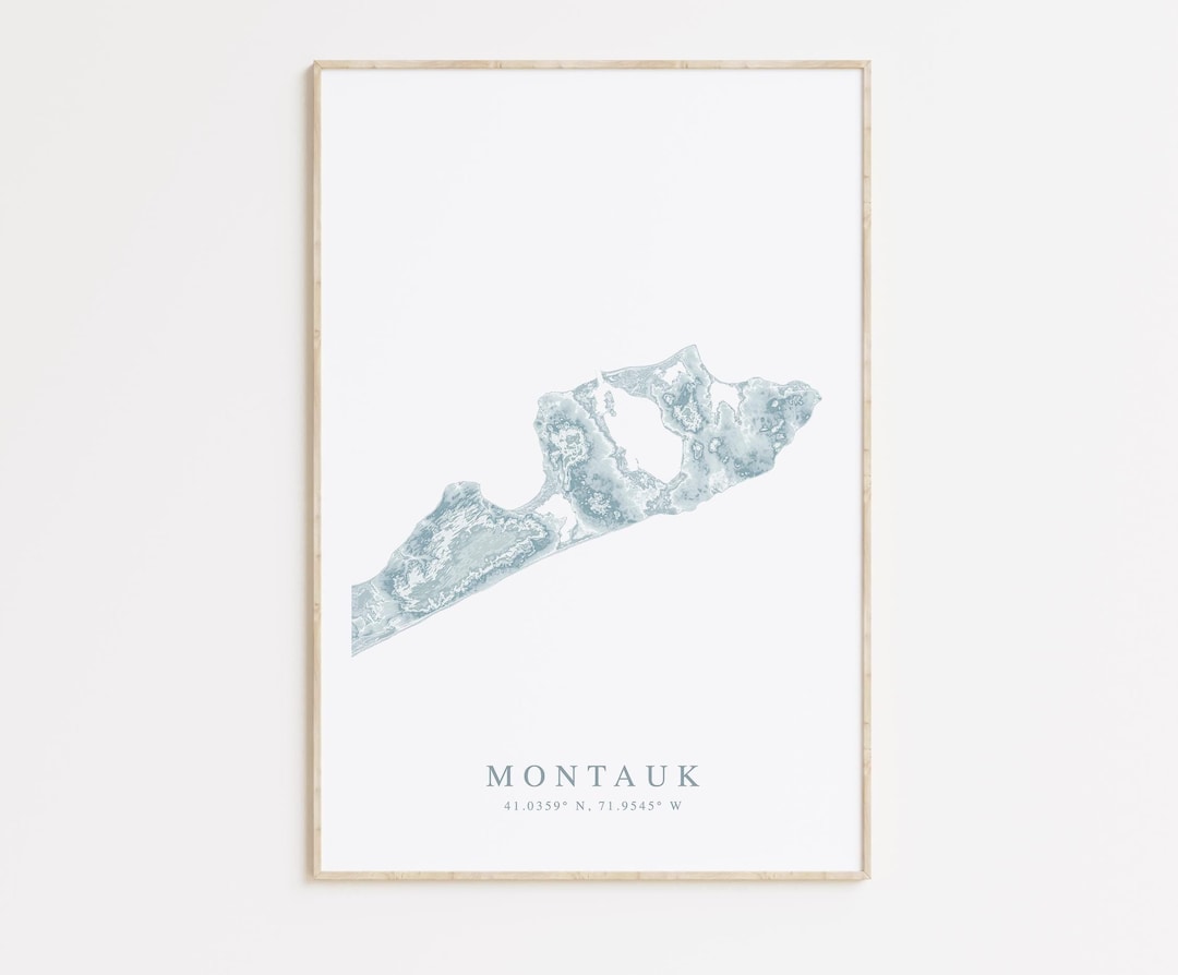 Montauk Map Print, Map of Montauk New York, Montauk Gift, the Hamptons ...