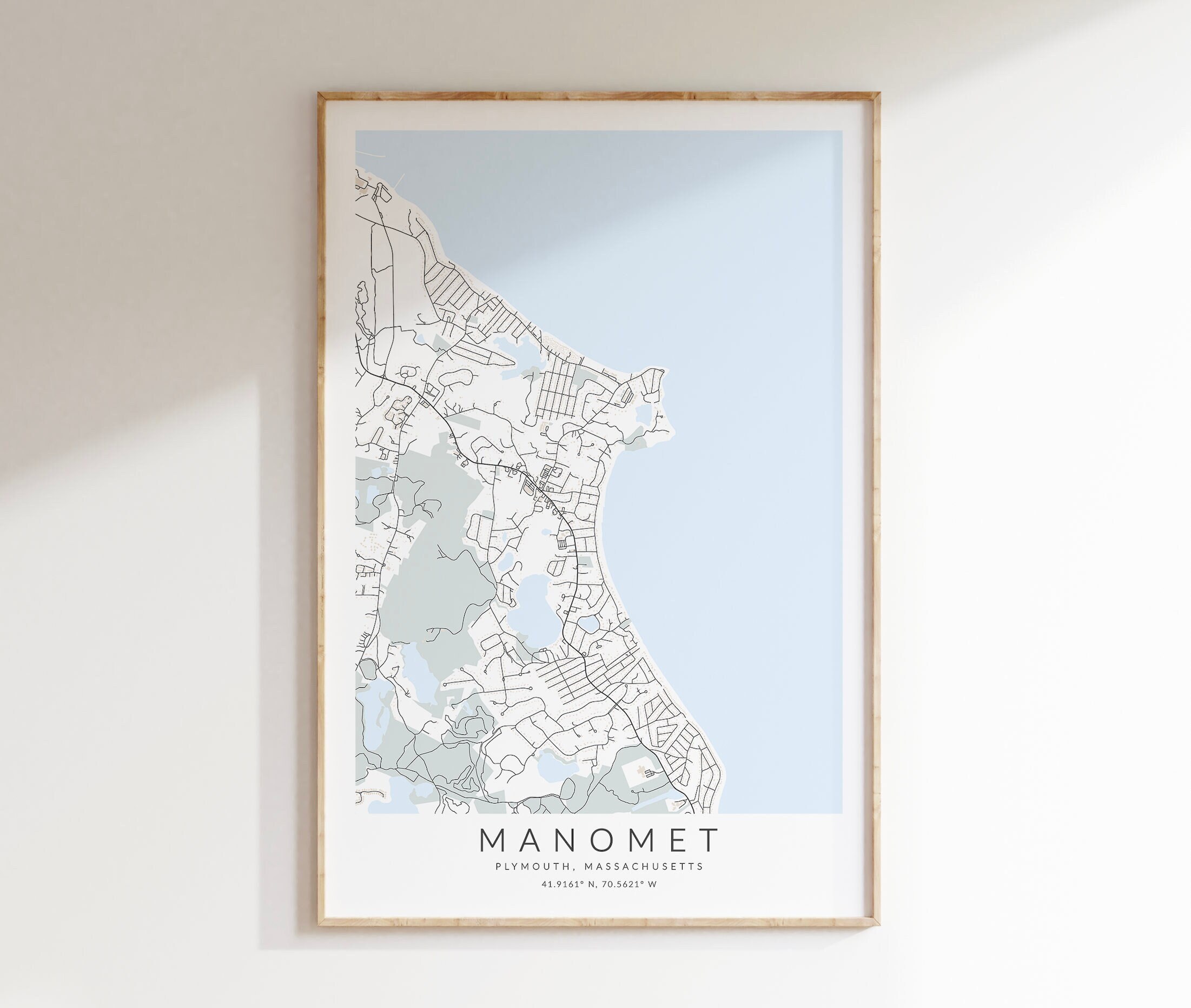Manomet Map Print, Manomet Poster, Plymouth Massachusetts Map, Plymouth ...