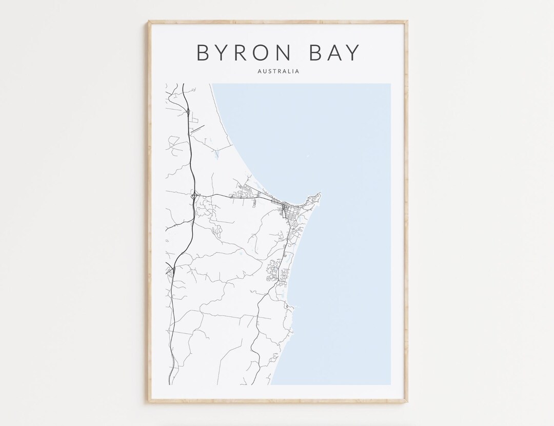Byron Bay Map Print, Australia Map Print, Byron Bay Australia Poster ...