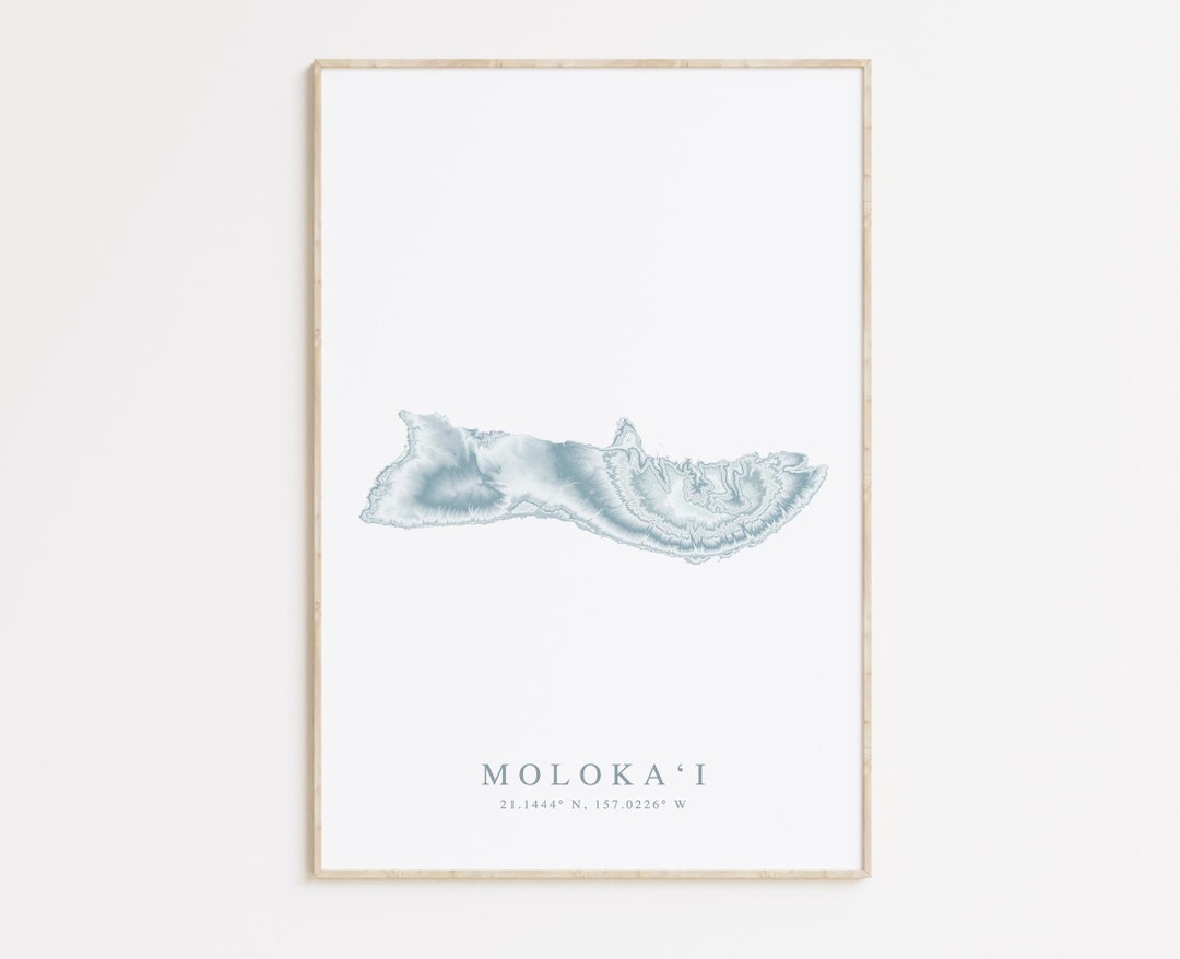 Molokai Map Print, Molokai Poster, Hawaii Wall Art, Hawaii Gift, Hawaii ...