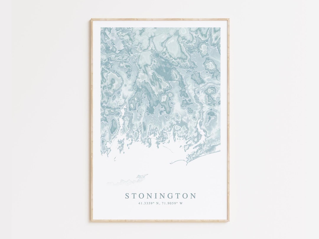 Stonington Connecticut Map Print, Connecticut Map Art, Stonington CT ...