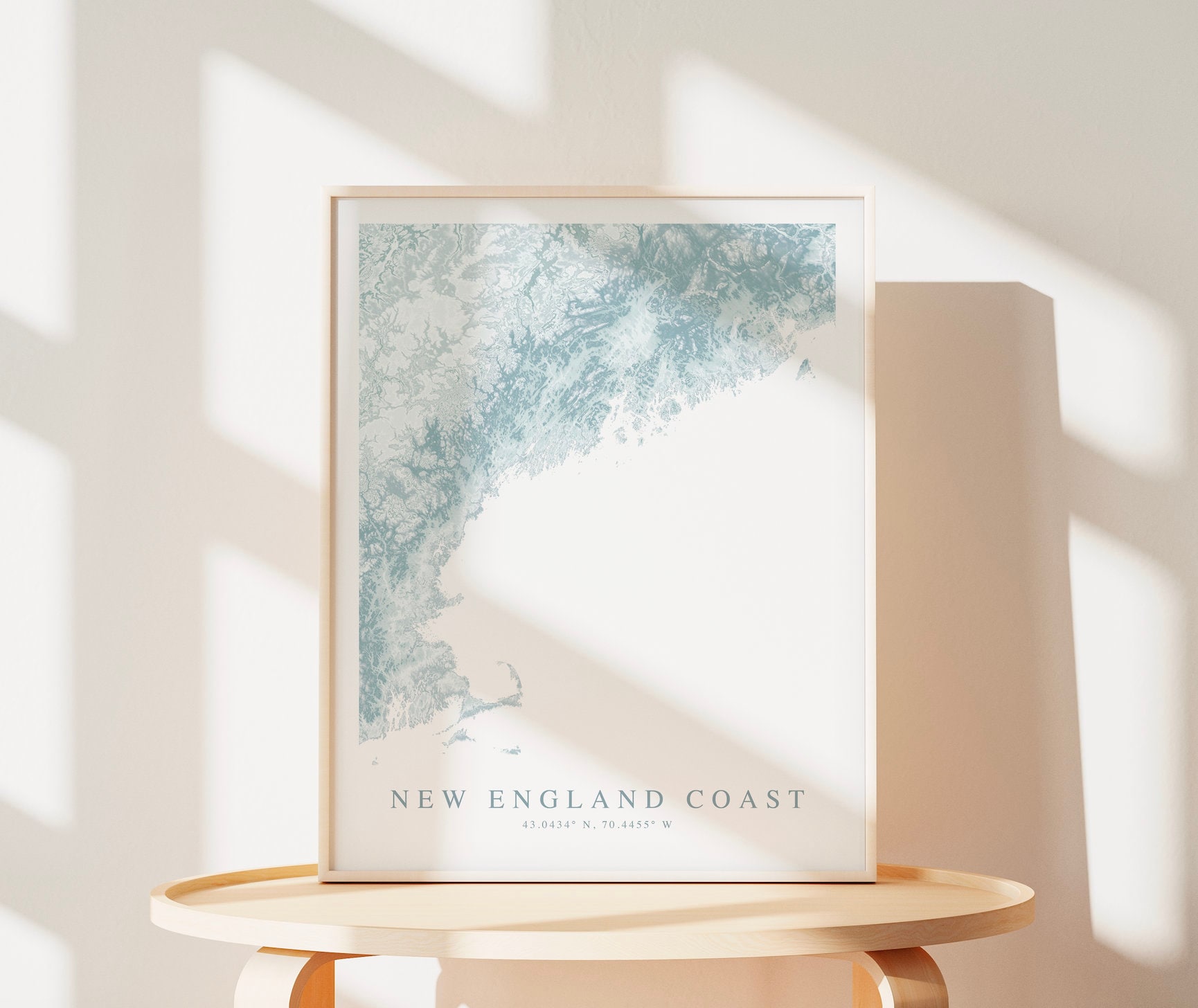 New England Coast Map Print, New England Poster, Cape Cod Map Print ...