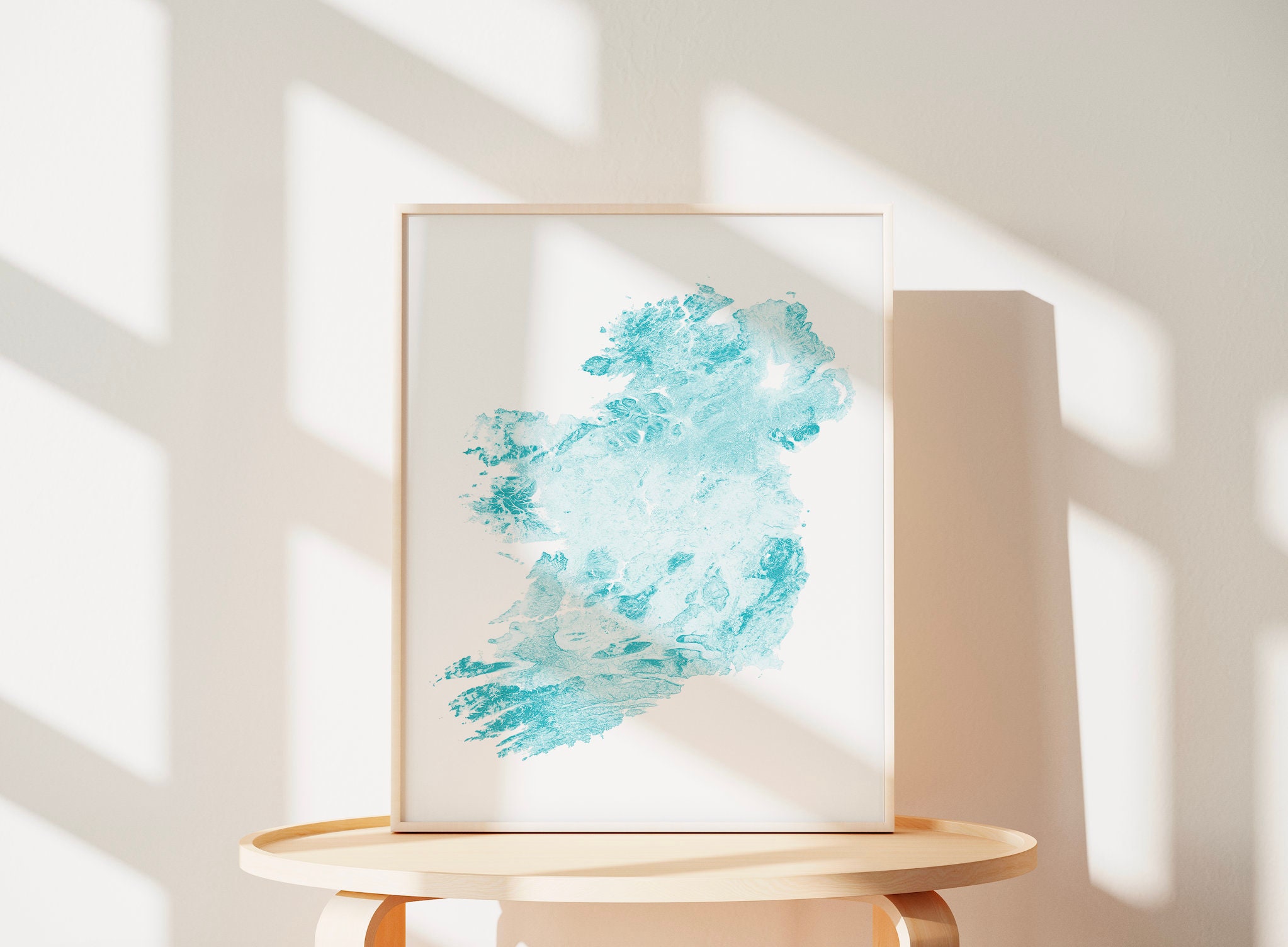 Map of Ireland, Topographic Map of Ireland, Ireland Art, Ireland Poster ...