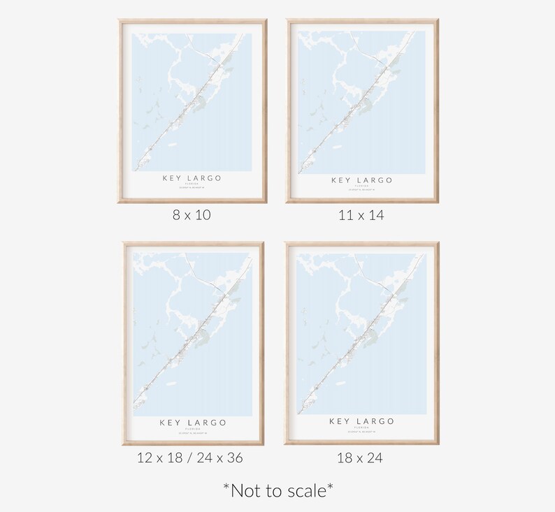 Key Largo Map Print, Map of Key Largo, Key Largo Florida Poster ...