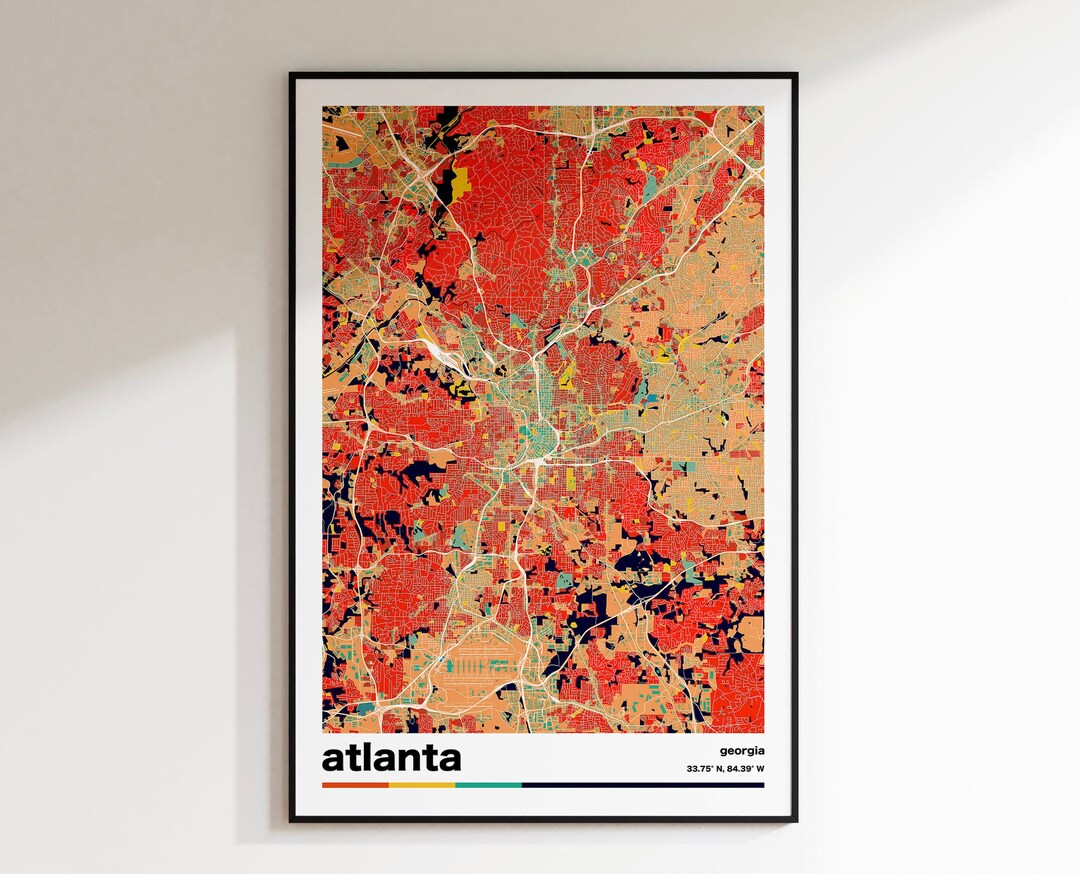 Atlanta Map Print, Georgia Map Print, Atlanta City Map Poster, Atlanta ...