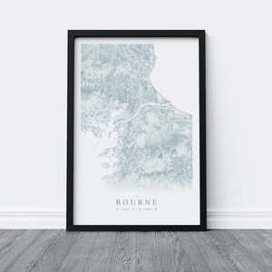 Bourne Map Print, Cape Cod Map Poster, Bourne Gift, Massachusetts Map ...