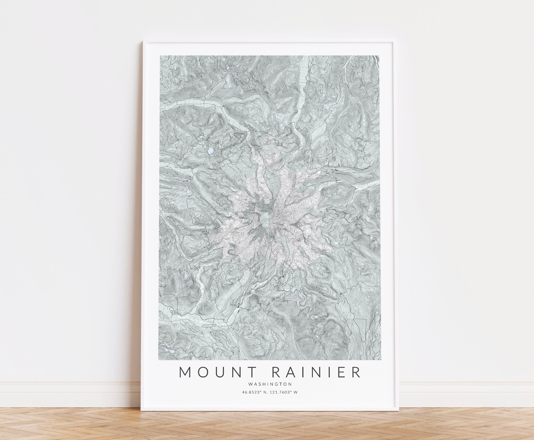 Mount Rainier Map Print Mt. Rainier Washington Hiking Hiking - Etsy