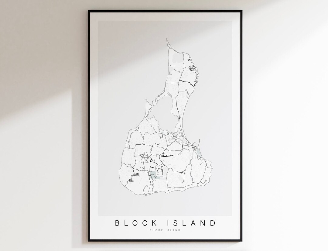 Block Island Map Print, Block Island Poster, Rhode Island Map Decor ...