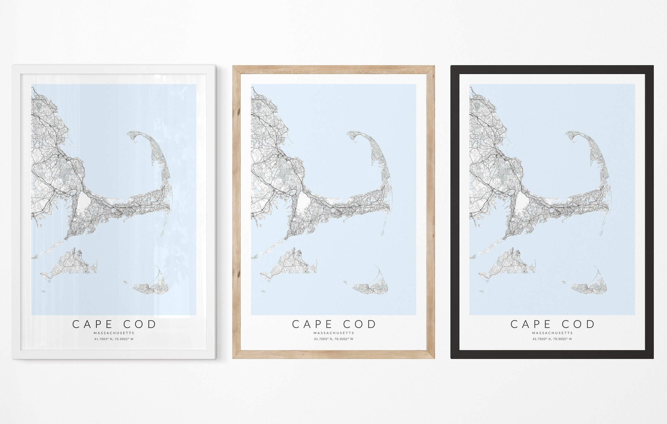 Cape Cod Map Print, Cape Cod Poster, Nantucket Map, Martha's Vineyard ...