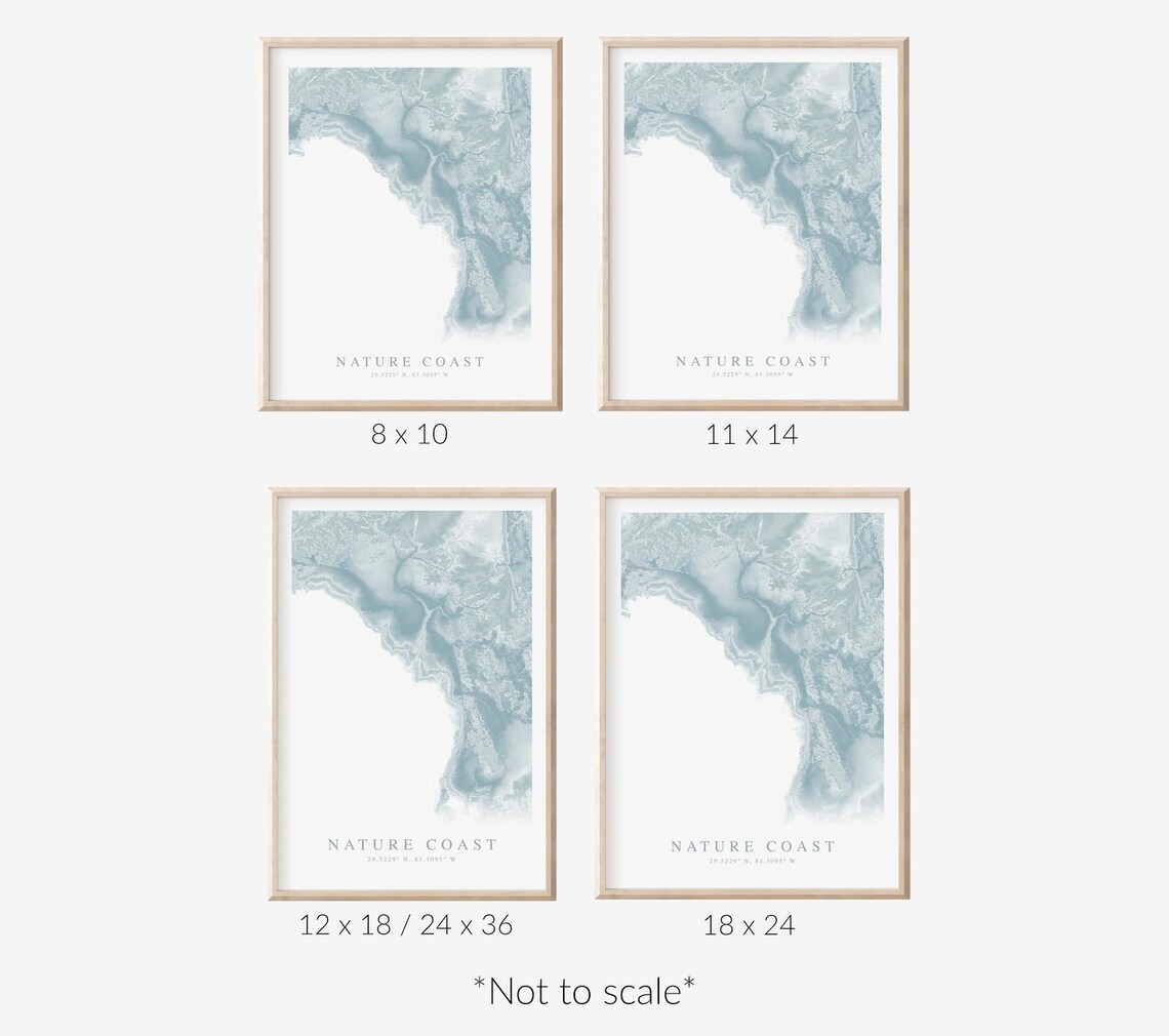 Nature Coast Map Print, Map of Nature Coast Florida, Florida Beach Home ...
