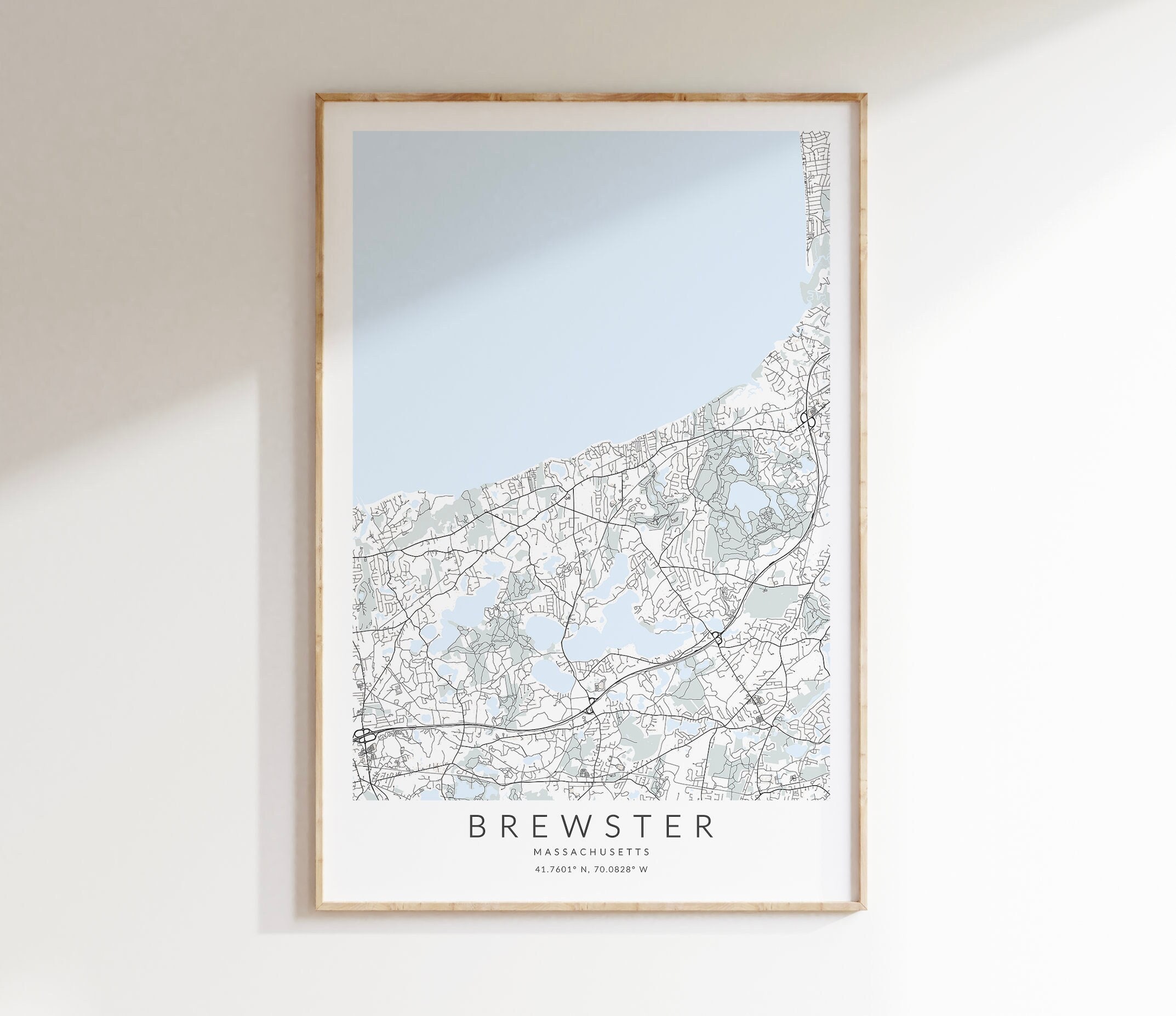Brewster Massachusetts Map Print, Cape Cod Map Print, Map of Brewster ...