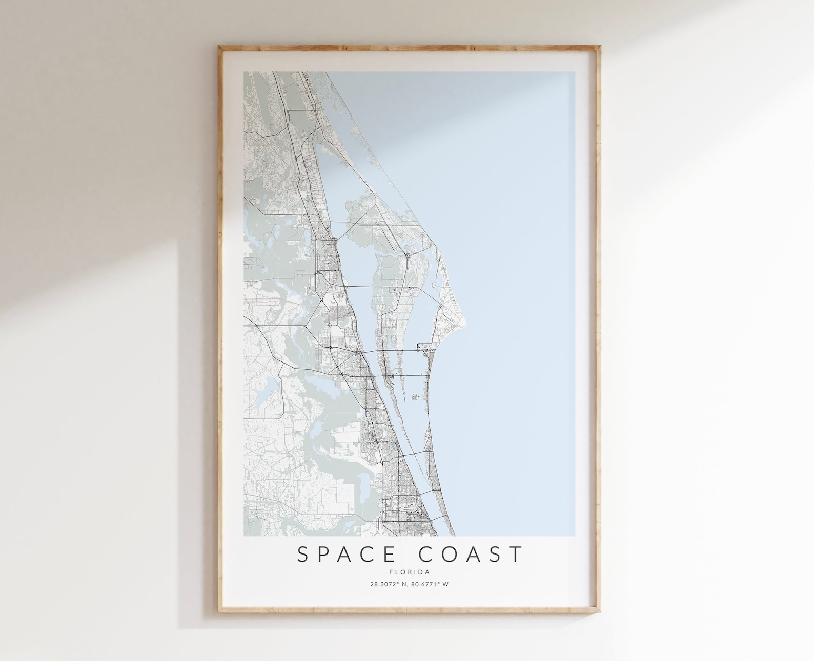 Space Coast Florida Map Print, Map of Space Coast, Cape Canaveral ...