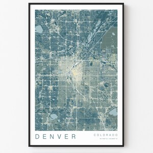 Denver Map Print, Denver Colorado Map Print, Denver Decor, Denver ...