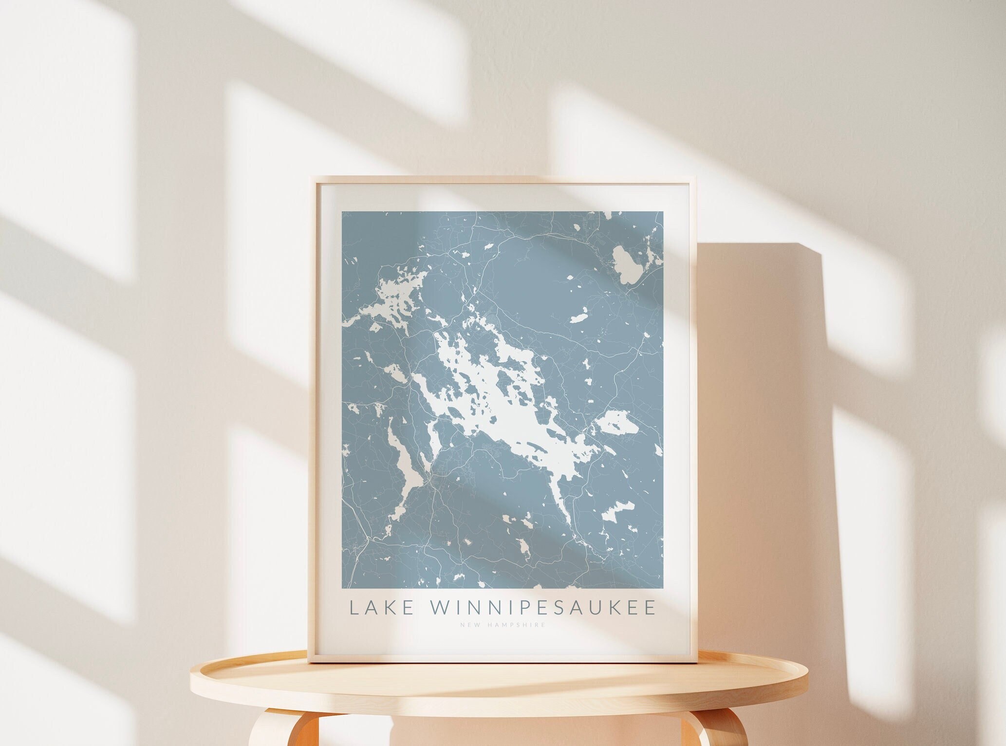 Lake Winnipesaukee Print Lake Winni Poster Minimalist Map - Etsy