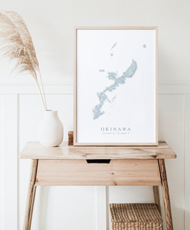 Okinawa Japan Map Print, Map of Okinawa, Okinawa Japan, Japan Map Gift ...
