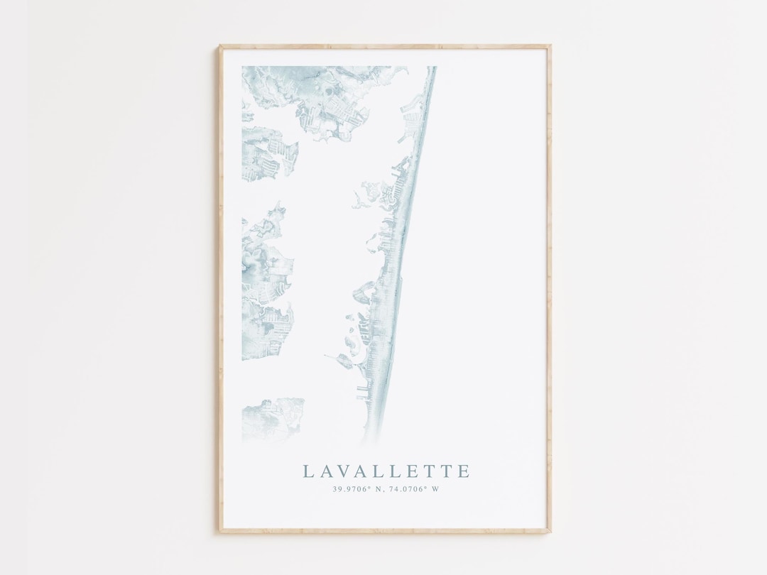 Lavallette New Jersey Map Print, Lavallette Poster, Barnegat Bay New ...