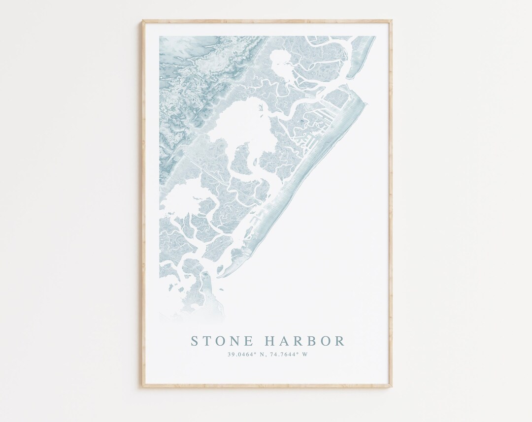 Stone Harbor New Jersey Map Print, Map of Stone Harbor, Stone Harbor ...